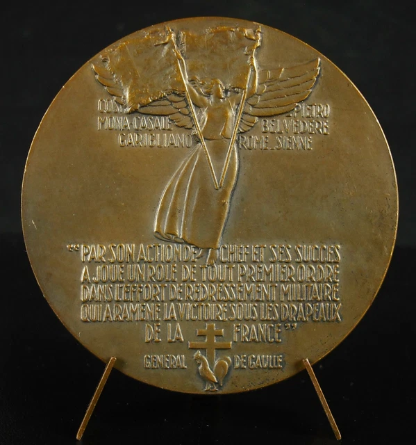 MÉDAILLE GÉNÉRAL ALPHONSE Juin Chef de guerre Garigliano c1950 DELANNOY ...