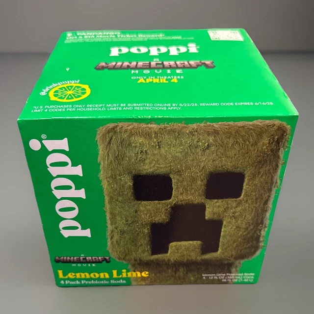A MINECRAFT MOVIE Poppi Probiotic Soda Lemon Lime 4pk Cans, 12 Oz $34. ...