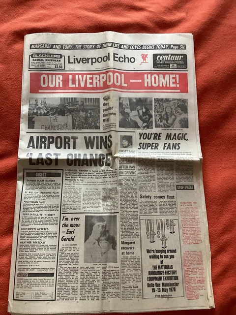 LIVERPOOL CHAMPIONS ECHO May 12 1978 Original Newspaper Football £17.35 ...