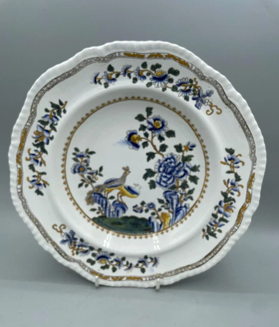 COPELAND & GARRETT LATE SPODE New Fayence PLATE - PEACOCKS AND FLOWERS ...