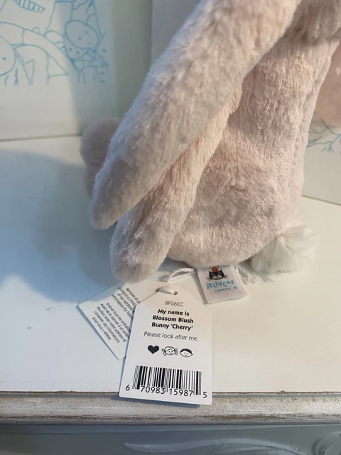JELLYCAT SMALL BLOSSOM Blush Bunny Cherry soft plush toy new £44.99 ...