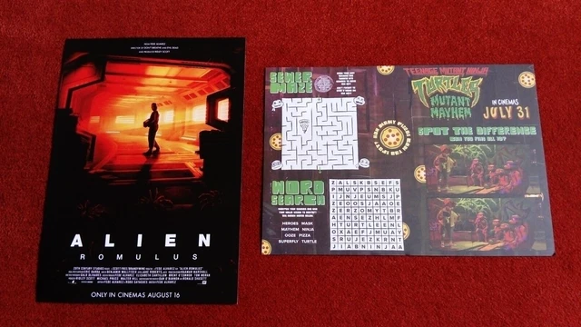 ORIGINAL A3 ALIEN Romulus poster & A3 TMN Turtles Mutant Mayhem ...
