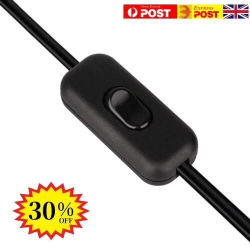 IN LINE ON/OFF Rocker Light Switch 2A for 2 or 3Core Flex Cable 4 Color ...