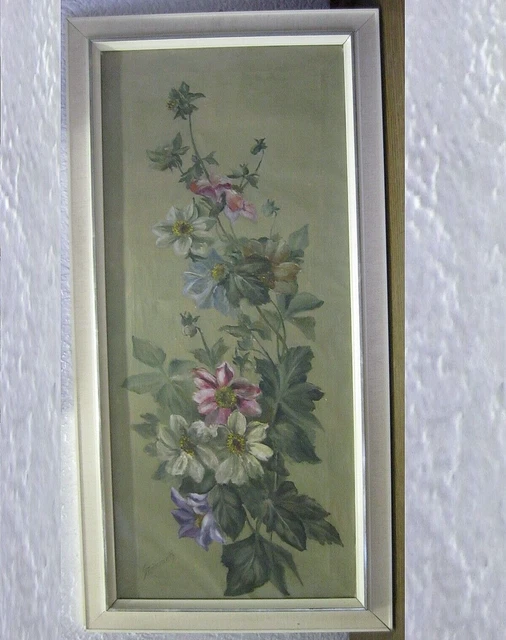 GROSSES BILD AUF Leinwand Blumen Gemälde signiert "Steinmetz" in Rahmen EUR 69,90 - PicClick DE