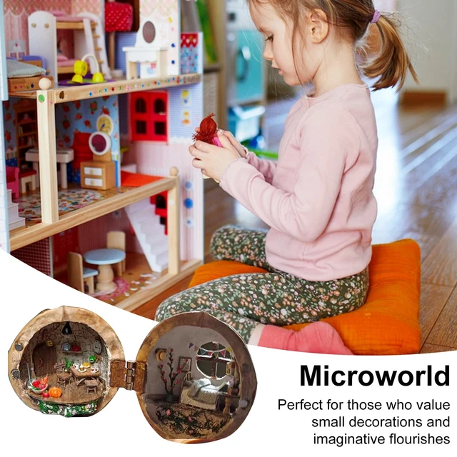 WALNUT SHELL DOLL House Cabin Playset Walnut Shell Doll House Mini for ...