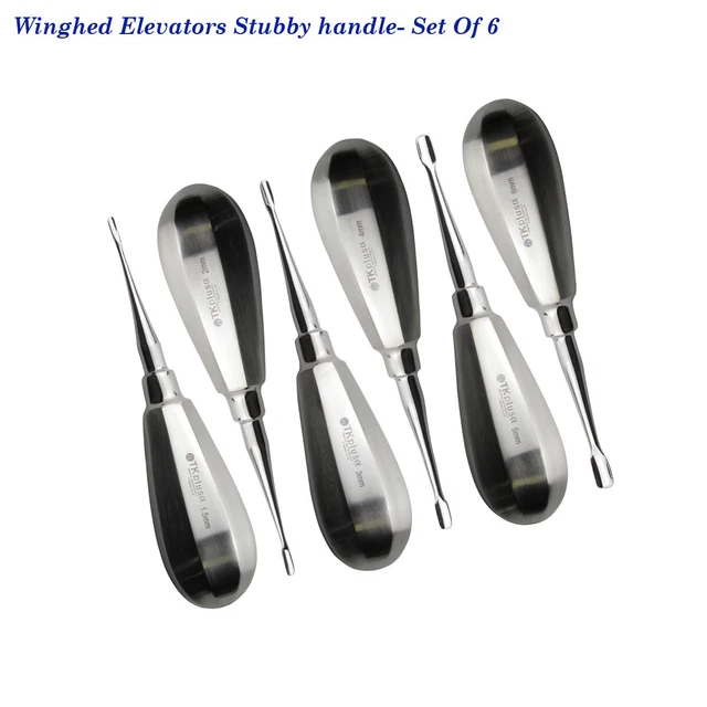 DENTAL WINGED ELEVATOR Set of 6 Veterinary Luxating Instruments Size 1.5mm - 6mm £42.00 ...