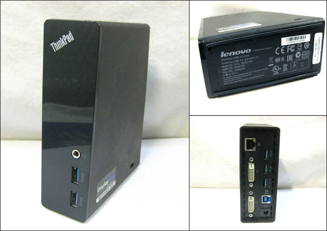 LENOVO THINKPAD DU9019D1 USB 3.0 Dock Docking Station Port Replicator ...
