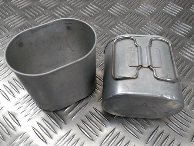 GENUINE M84 TYPE Swiss Military Issue Metal Billy Can Aluminium Mugs X2 ...