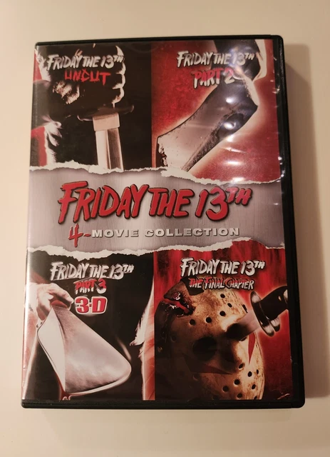 FRIDAY THE 13TH Part 1 2 3 4 Movies Collection Series DVD Set UNCUT 3D ...