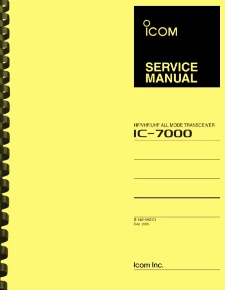 ICOM IC-7000 IC7000 HF/VHF/UHF Transceiver Special Edition SERVICE ...