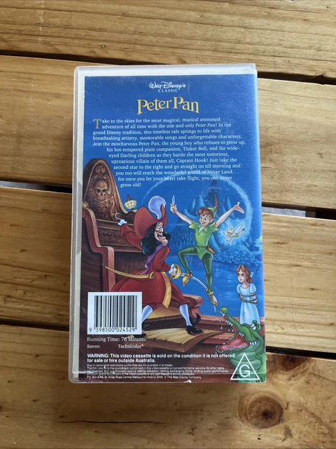 PETER PAN VHS Video Tape Walt Disney Classic PAL Vintage $12.95 ...