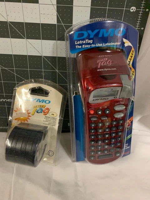 DYMO LETRATAG RED Handheld Label Maker - 1/2" Tape 2 Line 4 Font Sizes ...