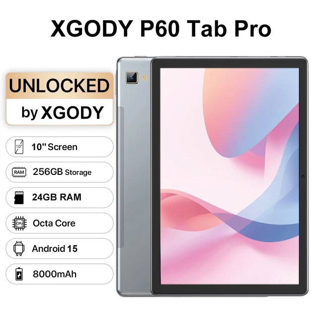 2025 ANDROID 15 Tablet 256GB ROM 10 inch WiFi 8000mah Dual Camera Touch ...