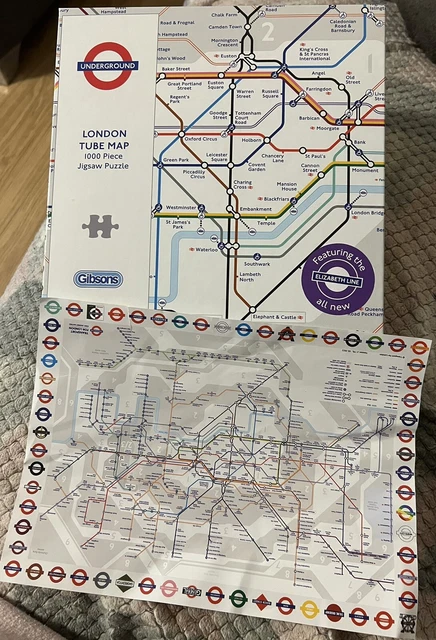 GIBSONS LONDON UNDERGROUND Tube Map 1000 Piece Jigsaw Puzzle. Just ...