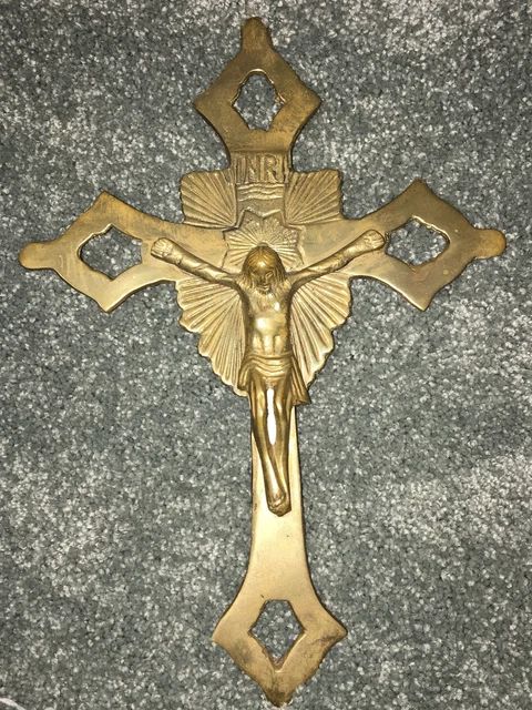 GESÙ CRISTO SANTO Croce Inri Muro Crocifisso Grande 11 " Completo ...