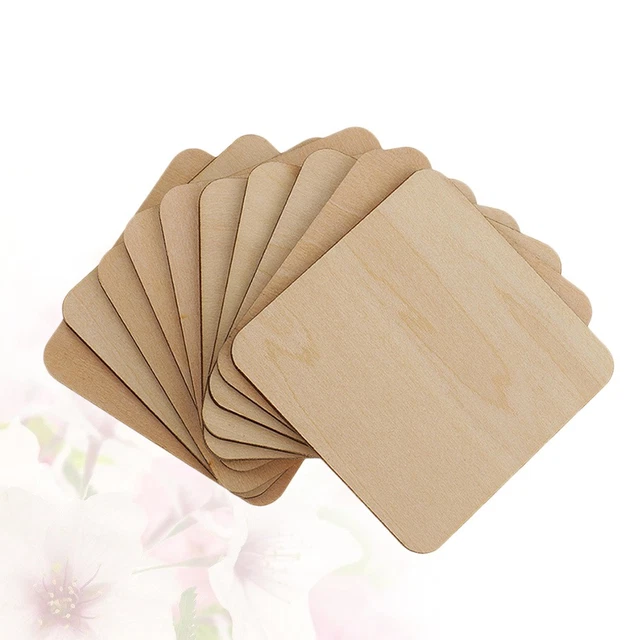 80PC DIY PURE Hand-Made Accessories Square Wood Chip Puzzle Graffiti ...