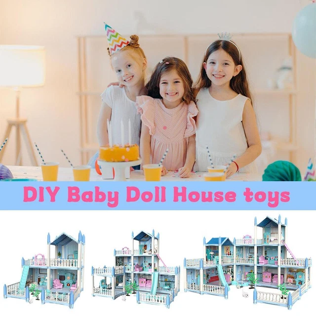 DIY ASSEMBLY PRINCESS Castle Villa Light Doll House Toys Model S7S8 £20 ...