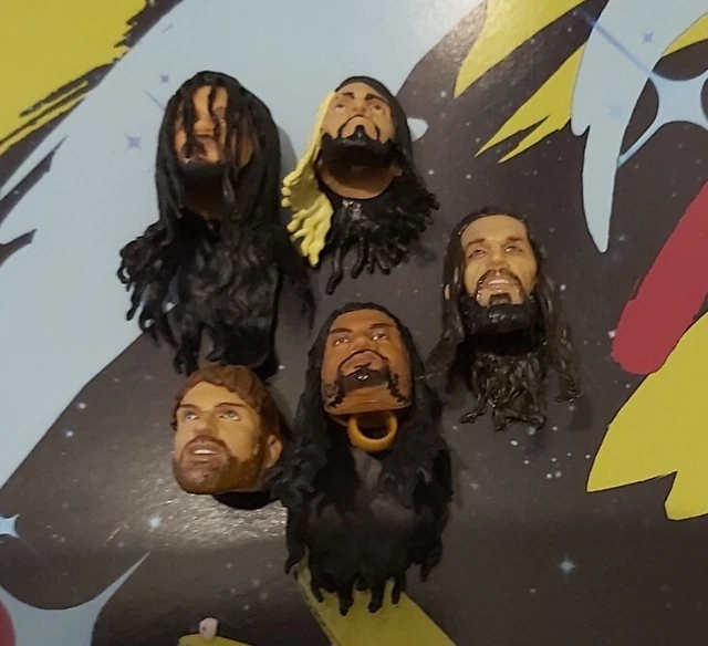 WWE AEW WRESTLING figure heads 5x MCINTYRE SHIELD PAC mattel jakks ...