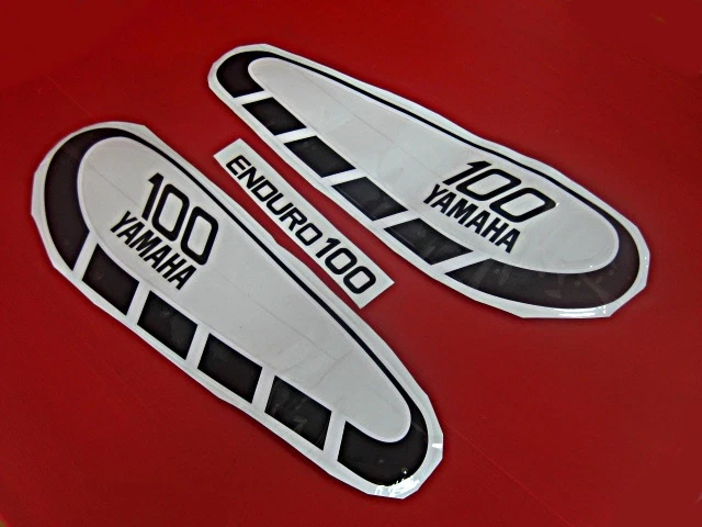 YAMAHA ENDURO DT100 Fuel Tank Black-White Sticker Graphic Vintage Decal ...