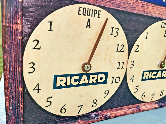 PLAQUE METAL pétanque Ricard avec compteurs points27x21,5cm,neuve,idée ...
