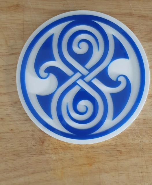 DOCTOR WHO SEAL of Rassilon laser cut mirror finish sign blue and white ...