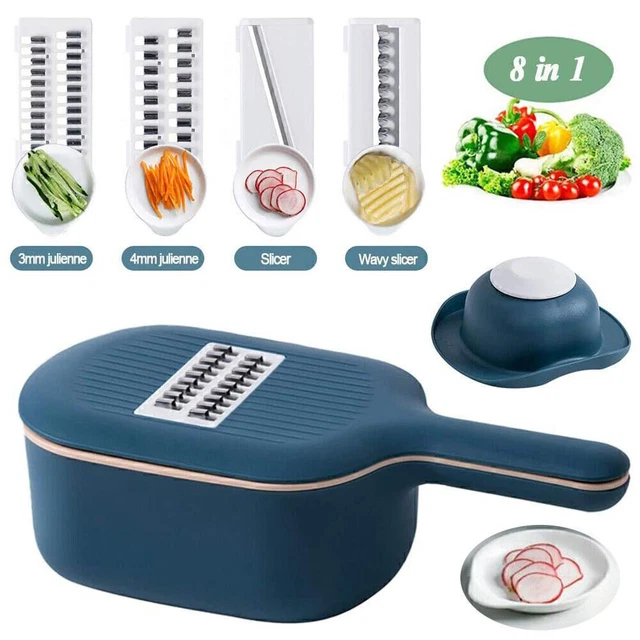 UK 8 IN 1 Vegetable Chopper Mandoline Slicer Dicer Multifunctional ...