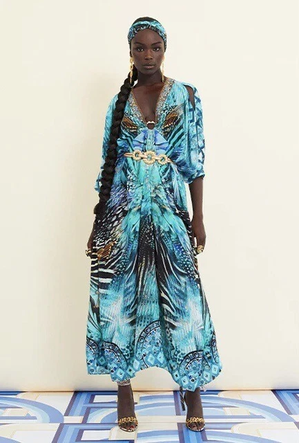 CAMILLA AZURE ALLURE Split Sleeve Kaftan With Hardware RRP $749 EUR 471 ...