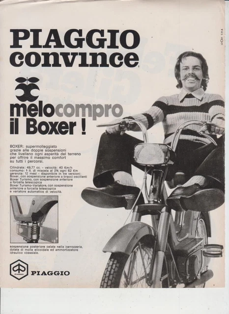 ADVERTISING PUBBLICITÀ -MOTO PIAGGIO BOXER 50 1971- MELOCOMPRO SCOOTER ...