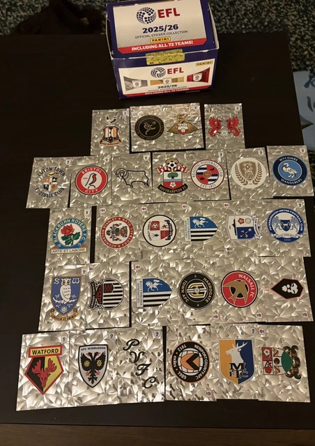 PANINI EFL 2025/26 Football Stickers - All Shiney/ rares- buy 3 get 1 ...