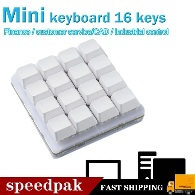 16-KEY BLACK KEYPAD Mechanical Keyboard Custom Shortcut Programmable ...