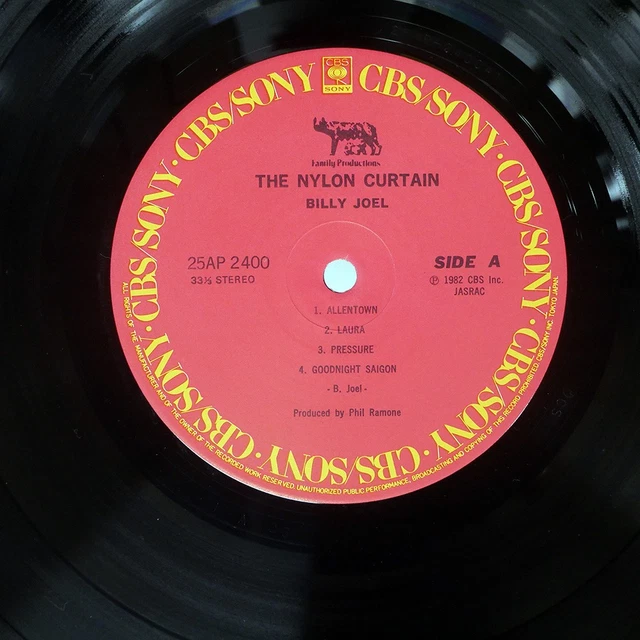 BILLY JOEL NYLON CURTAIN CBS 25AP2400 Hong Kong VINYL LP £8.88 ...