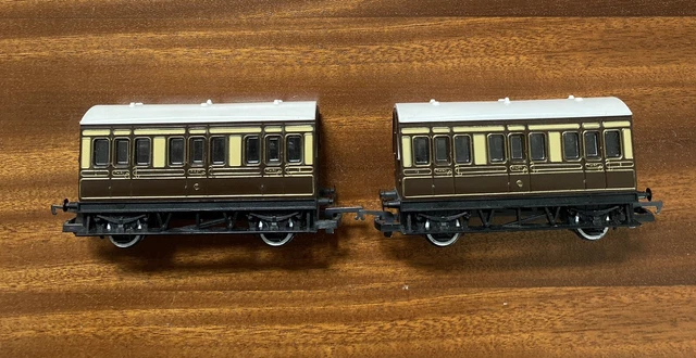 MODEL GWR Coaches Brown Livery Short 00 Gauge Run Very Well £9.39 ...