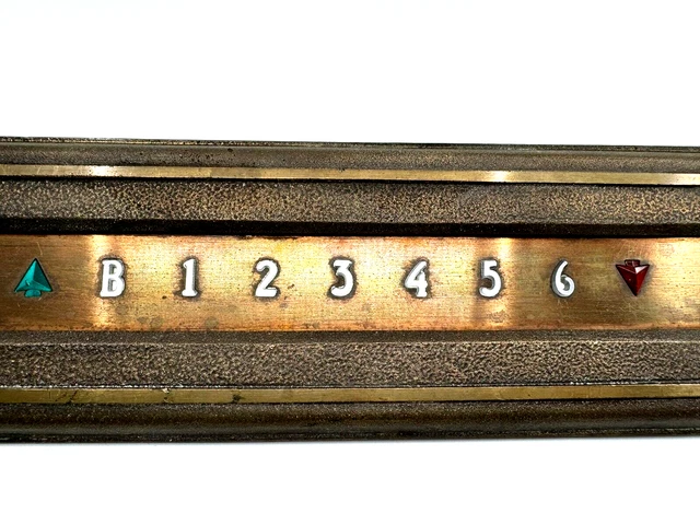 ANTIQUE ELEVATOR BRASS FLOOR INDICATOR Vintage ART DECO Salvage PANEL ...