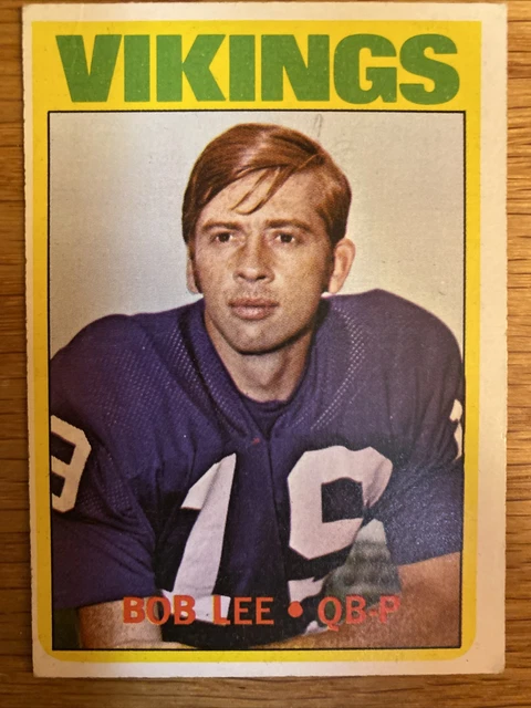 1972 TOPPS NFL Football Bob Lee Minnesota Vikings carte parieur ...