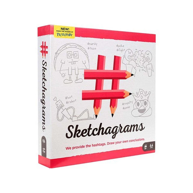 MATTEL SKETCHAGRAMS DRAWING Board Game for 3 to 6 Players Ages 14+ and ...