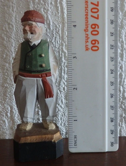 RARE HAND CARVED Figure (Old Man) led to believe German origin but ...