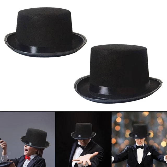 BLACK TOP HAT Magician Cap Steampunk Hats for Masquerade, Cosplay ...