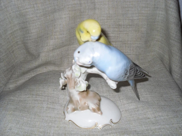 SELTENE HUTSCHENREUTHER Figur 2 Wellensittiche Auf Ast EUR 60,00 - PicClick DE