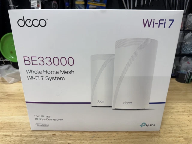 TP-LINK DECO BE95 Quad-Band BE33000 Wi-Fi 7 Router Mesh System White (2 ...