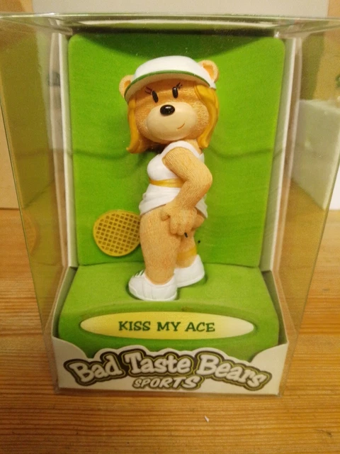 BAD TASTE BEARS Kiss My Ace Tennis Sport Resin Teddy Bear Figure ...