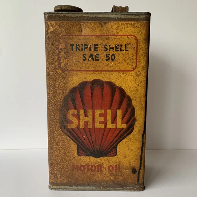 RARE VINTAGE TRIPLE SHELL SAE 50 Motor Oil Can £95.00 - PicClick UK