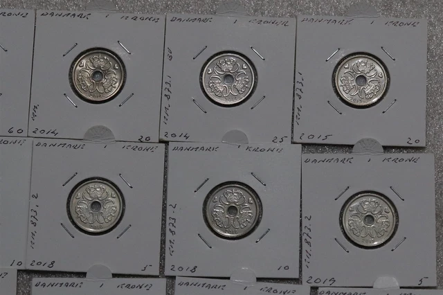🧭 🇩🇰 DENMARK 1 Krone 2000'S Collection Unc + Bu From Folder B77 #22 $60 ...