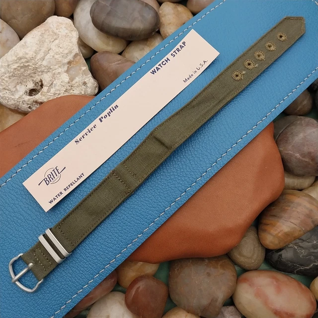 1940S US MILITARY Issue WW2 5/8" Brite OD Green Canvas Vintage Unused Watch Band £28.42 ...