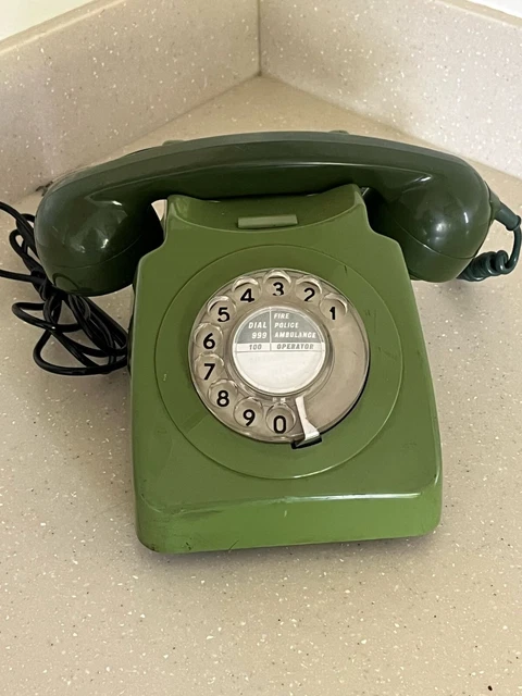 VINTAGE OLD ROTARY green dial phone - prop display £18.95 - PicClick UK