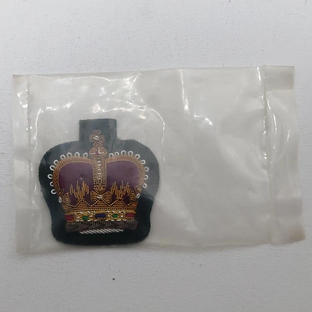 BRITISH ARMY OFFICER Rank Crown Patch Bullion QEII Crown sealed 55mm ...