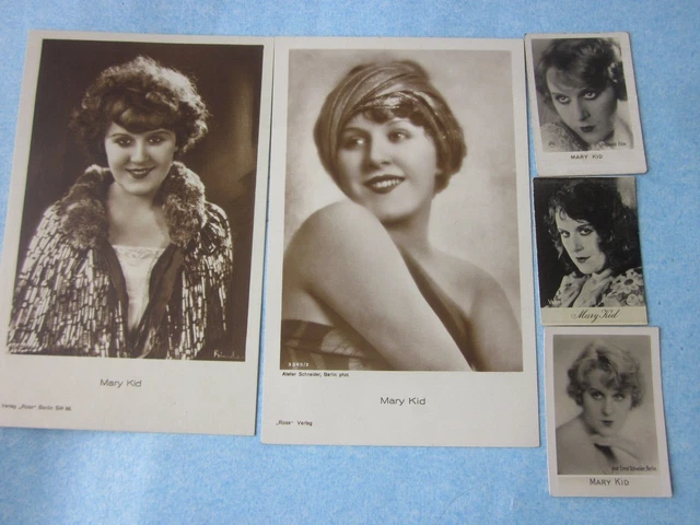MARY KID ACTRESS Film star Schauspielerin 3x Trading card Sammelbild 2x ...