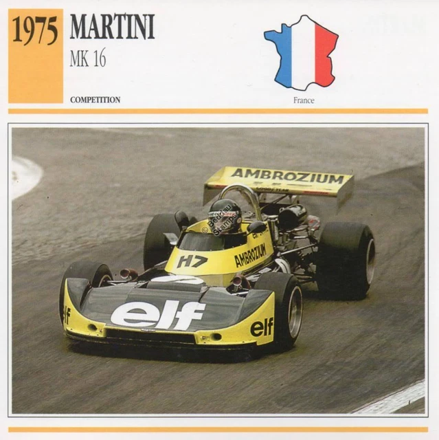 1975 MARTINI MK.16 Racing Classic Car Photo/Info Maxi Card EUR 2,81 ...