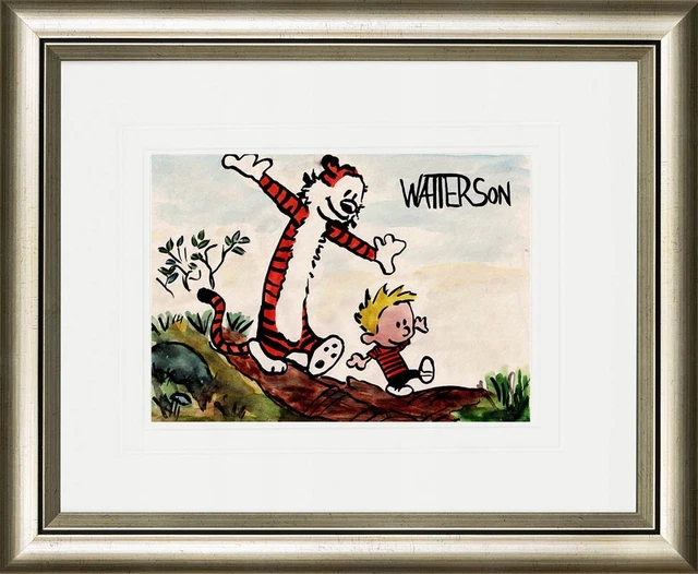 BILL WATTERSON: CALVIN and Hobbes - watercolor on old paper £54.95 ...