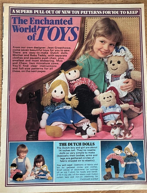 JEAN GREENHOWE SEWING PATTERN Enchanted World of Toys mother baby teddy ...