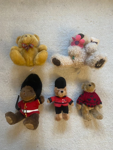 TEDDY SOFT TOY Bundle x5 - Different sized teddies, London Bears ...
